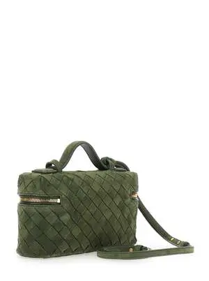Bottega Veneta Bang Bang' Crossbody Bag With Removable Strap And Intrecciato Motif In Suede For - Green