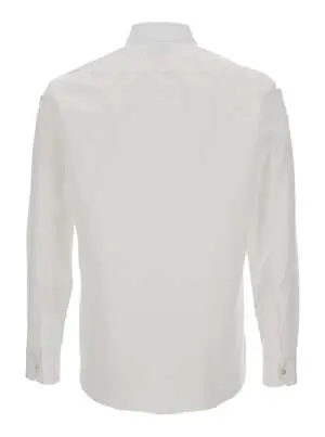 Saint Laurent White Pointed Collar Long Sleeve Shirt In Cotton - Multicolor