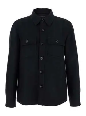 TOM FORD Black Jacket With Flap Pockets On The Chest In Wool - Multicolor