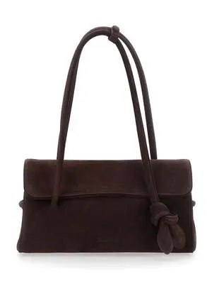 Jacquemus Le Turismo Long' Shoulder Bag With Front Knot And Two Top Handles In Leather For - Brown