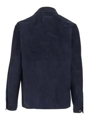 Givenchy Blue Jacket With Classic Collar And Suede Front Pockets For