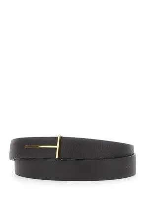 TOM FORD Belt With T Buckle Closure In Leather