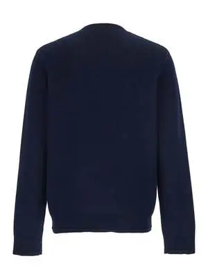 Givenchy Blue Crew Neck Sweater With Logo Lettering On The Front In Cotton For - Multicolor