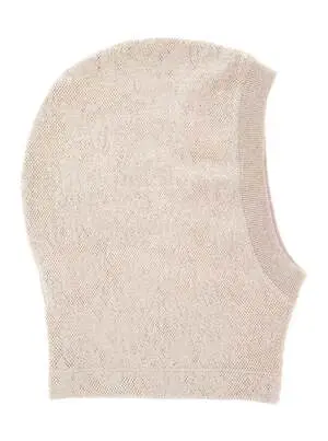 Brunello Cucinelli Beige Balaclava Hat With Ribbed Edges In Wool Blend For - Multicolor