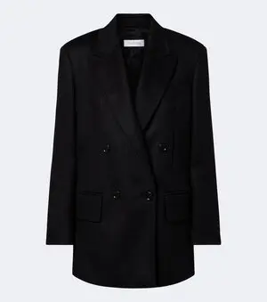 Max Mara Double-breasted Camel Hair Blazer - Black