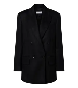 Max Mara Double-breasted Camel Hair Blazer - Black