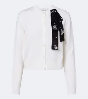 Erdem Embellished Wool Cardigan - White