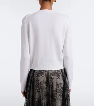 Erdem Embellished Wool Cardigan - White
