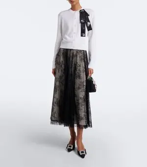 Erdem Embellished Wool Cardigan - White