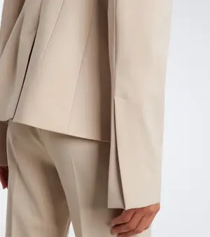 Sportmax Double-breasted Wool-blend Blazer - Beige