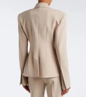 Sportmax Double-breasted Wool-blend Blazer - Beige