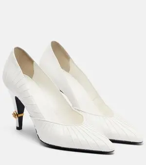 Versace Medusa Leather Pumps - White
