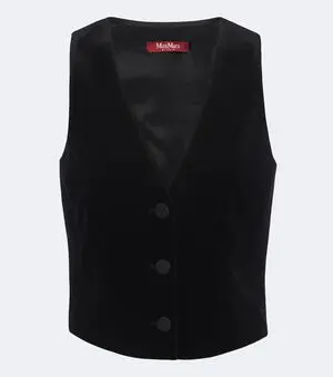 Max Mara Elegante Cotton Velvet Vest - Black