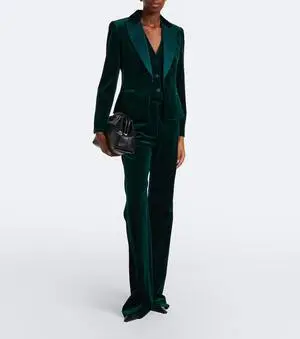 Max Mara Elegante Cotton Velvet Vest - Green
