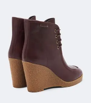 Isabel Marant Étoile Cylia Leather Wedge Ankle Boots - Brown