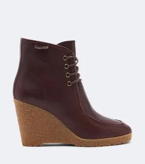 Isabel Marant Étoile Cylia Leather Wedge Ankle Boots - Brown