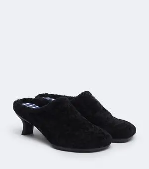 Loewe Dive Shearling Mules - Black