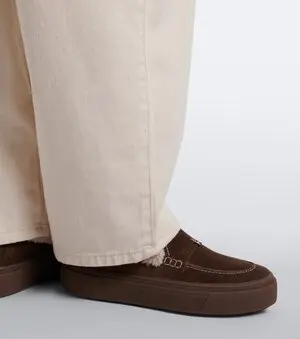 Hogan H705 Shearling-lined Suede Loafers