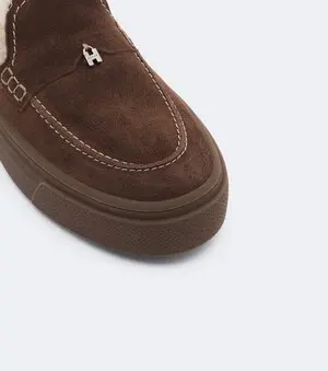 Hogan H705 Shearling-lined Suede Loafers