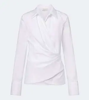 Dries Van Noten Cotton Poplin Wrap Shirt - White