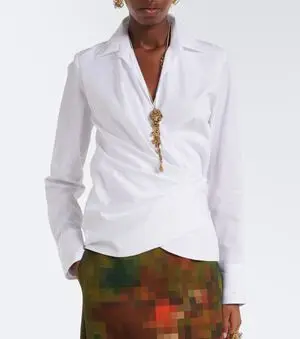 Dries Van Noten Cotton Poplin Wrap Shirt