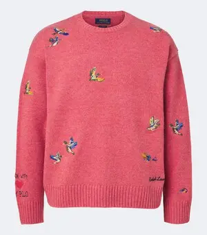 Polo Ralph Lauren Embroide Wool And Alpaca Sweater - Red