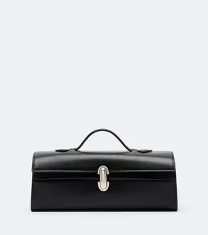 Savette Symmetry Slim Small Leather Top Handle Bag - Black
