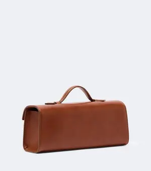 Savette Symmetry Slim Small Leather Top Handle Bag - Brown