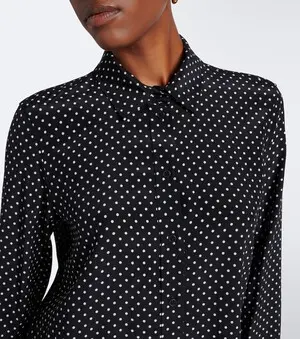 NILI LOTAN Gana Polka-dot Silk Shirt
