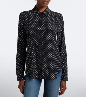 NILI LOTAN Gana Polka-dot Silk Shirt