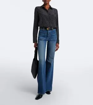 NILI LOTAN Gana Polka-dot Silk Shirt