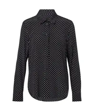 NILI LOTAN Gana Polka-dot Silk Shirt - Black