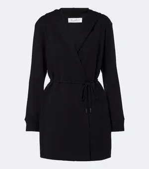 Max Mara Virgin Wool Wrap Coat - Black
