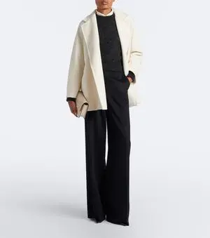 Max Mara Virgin Wool Wrap Coat - White