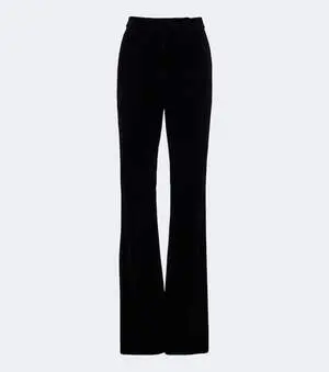 Max Mara Elegante Cotton Velvet Straight Pants - Black