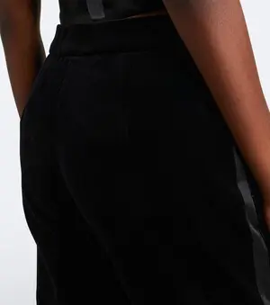 Max Mara Elegante Cotton Velvet Straight Pants - Black