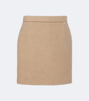 Max Mara Camel Hair And Mohair Miniskirt - Beige