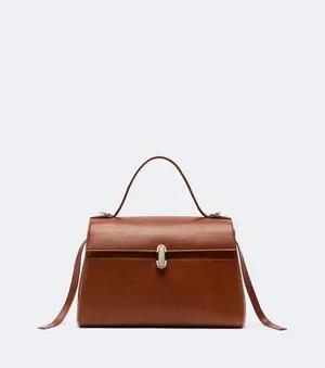 Savette Symmetry Soft Medium Leather Top Handle Bag - Brown