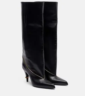 Versace Medusa Leather Mid-calf Boots