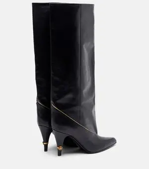 Versace Medusa Leather Mid-calf Boots