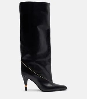 Versace Medusa Leather Mid-calf Boots