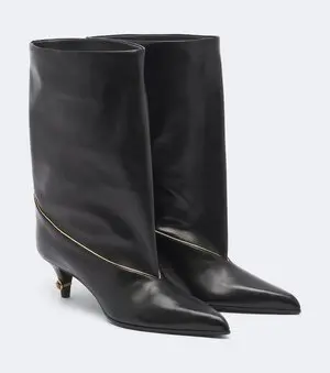 Versace Medusa Leather Mid-calf Boots - Black