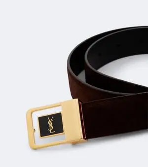 Saint Laurent Cassandre Suede Belt