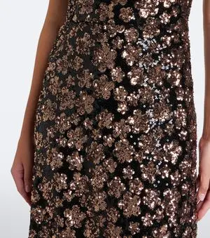 Max Mara Elegante Sequined Gown - Brown