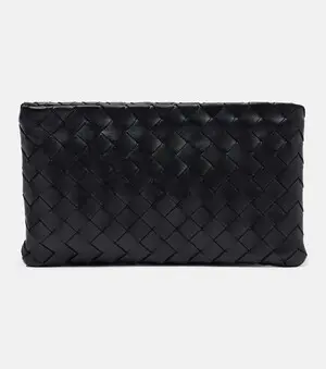 Bottega Veneta Intrecciato Leather Pouch - Black