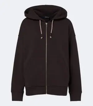 Max Mara Cotton-blend Zip-up Hoodie - Brown