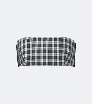 Dries Van Noten Plaid Cotton Flannel Bandeau Top - Multicoloured