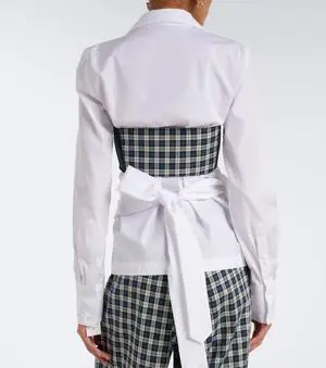 Dries Van Noten Plaid Cotton Flannel Bandeau Top