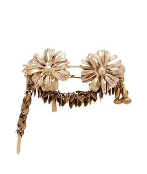 Dries Van Noten Floral Embellished Bracelet - Gold