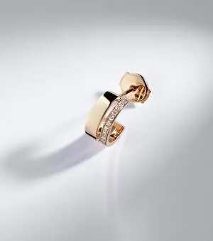 REPOSSI Berbere 18kt Rose Single Hoop Earring With Diamonds
